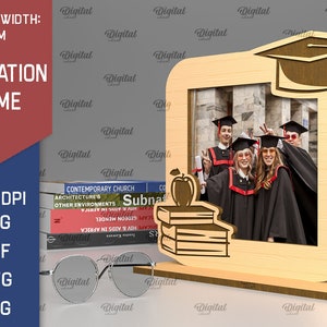 3D Graduation Photo Frames Bundle, Graduate Picture Frame With Stand ...