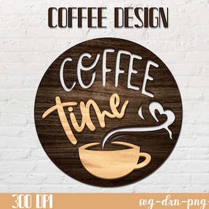 Coffee Hanging Round Sign SVG Bundle, Coffee Wall Panel Lasercut ...