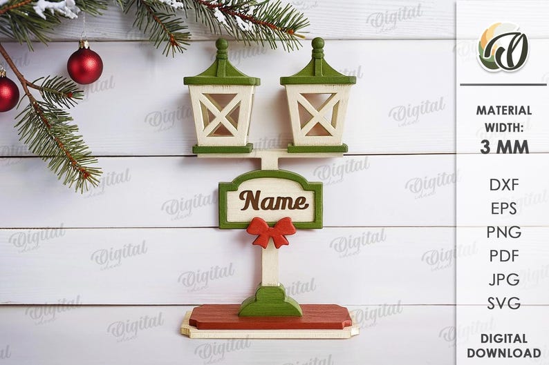 3D Street Lamp Name Place Stands Bundle, Street Light Table Name Decor ...