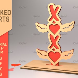 Stacked Hearts Bundle, 3D Laser Cut Layered Hearts, Valentine's Day ...