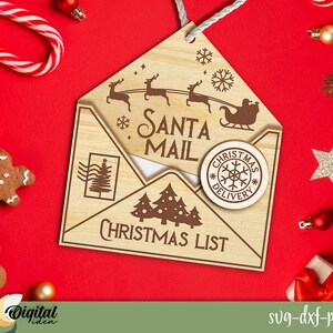 Letter to Santa Envelope SVG Bundle, Lasercut Dear Santa Decor, Santa ...