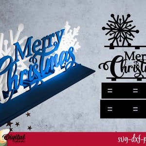Merry Christmas Laser Cut Files, Set of 3 Christmas Signs SVG, Merry ...