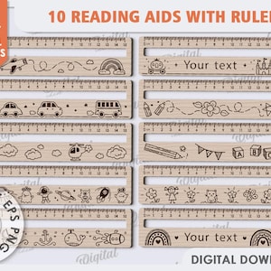 Line Readers Bundle, Reading Aid With Ruler for Dyslexia and ADHD Laser ...