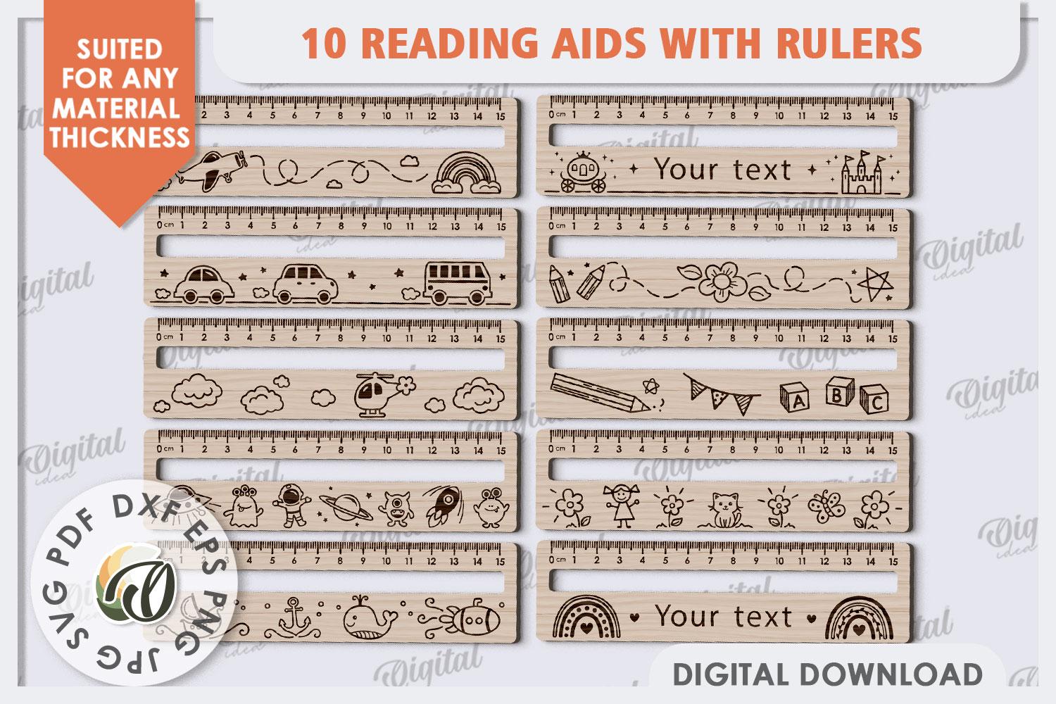 Line Readers Bundle, Reading Aid With Ruler for Dyslexia and ADHD Laser ...