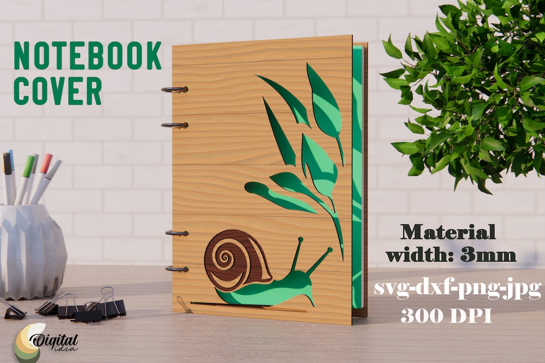 3D Binder, Notebook Cover With a Snail Design Lasercut, 4 Ring Binder ...