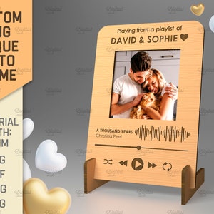 3D Personalized Song Plaque Photo Frames Bundle, Custom Spotify Playlist, Music Picture Frame ...