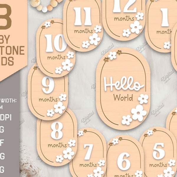 Baby Monthly Milestone Svg - Etsy