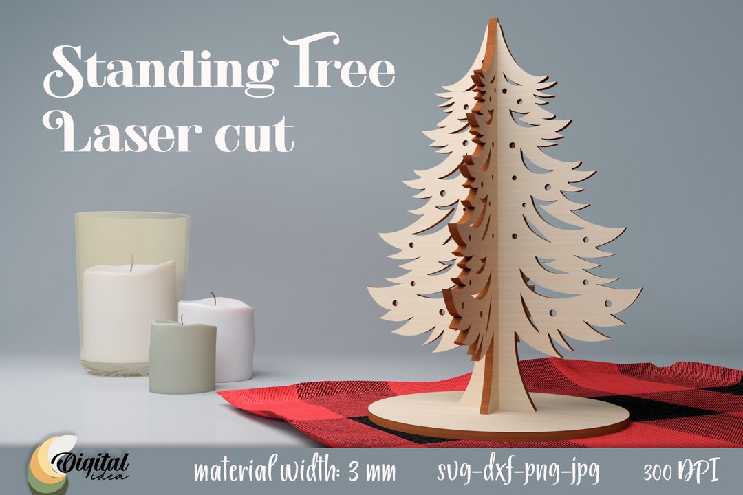 Standing Christmas Tree 3D Lasercut, Christmas Decor, Xmas Decoration ...