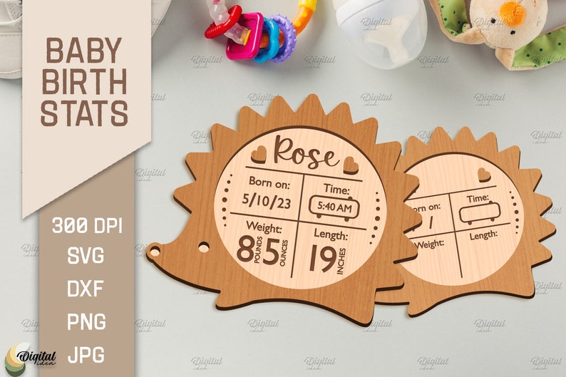 Custom Baby Birth Stats Laser Cut Bundle, 3D Layered Newborn Chart, New ...