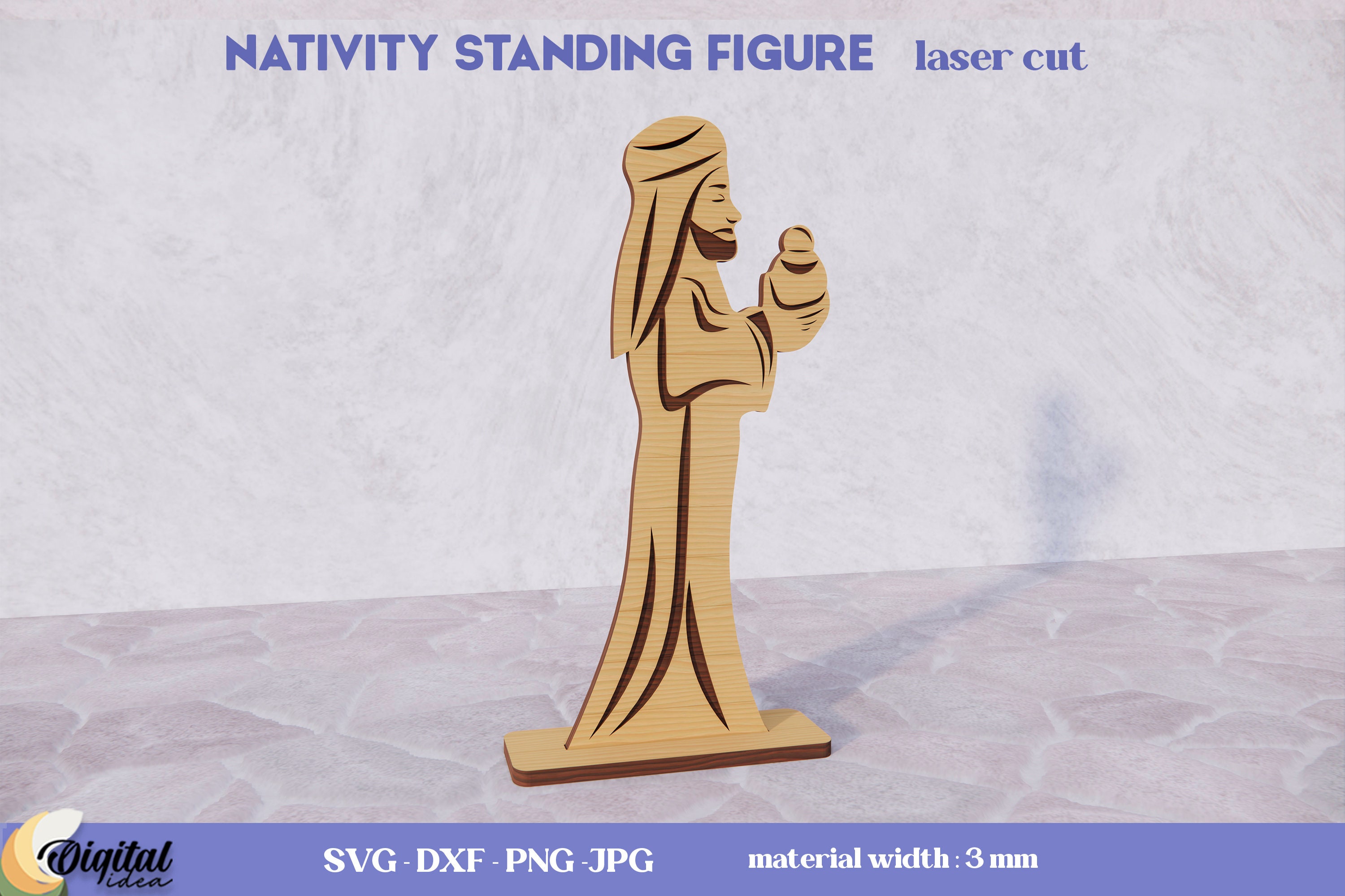 Nativity Stand Laser Cut Bundle, Nativity Scene Wooden Stand, Standing ...