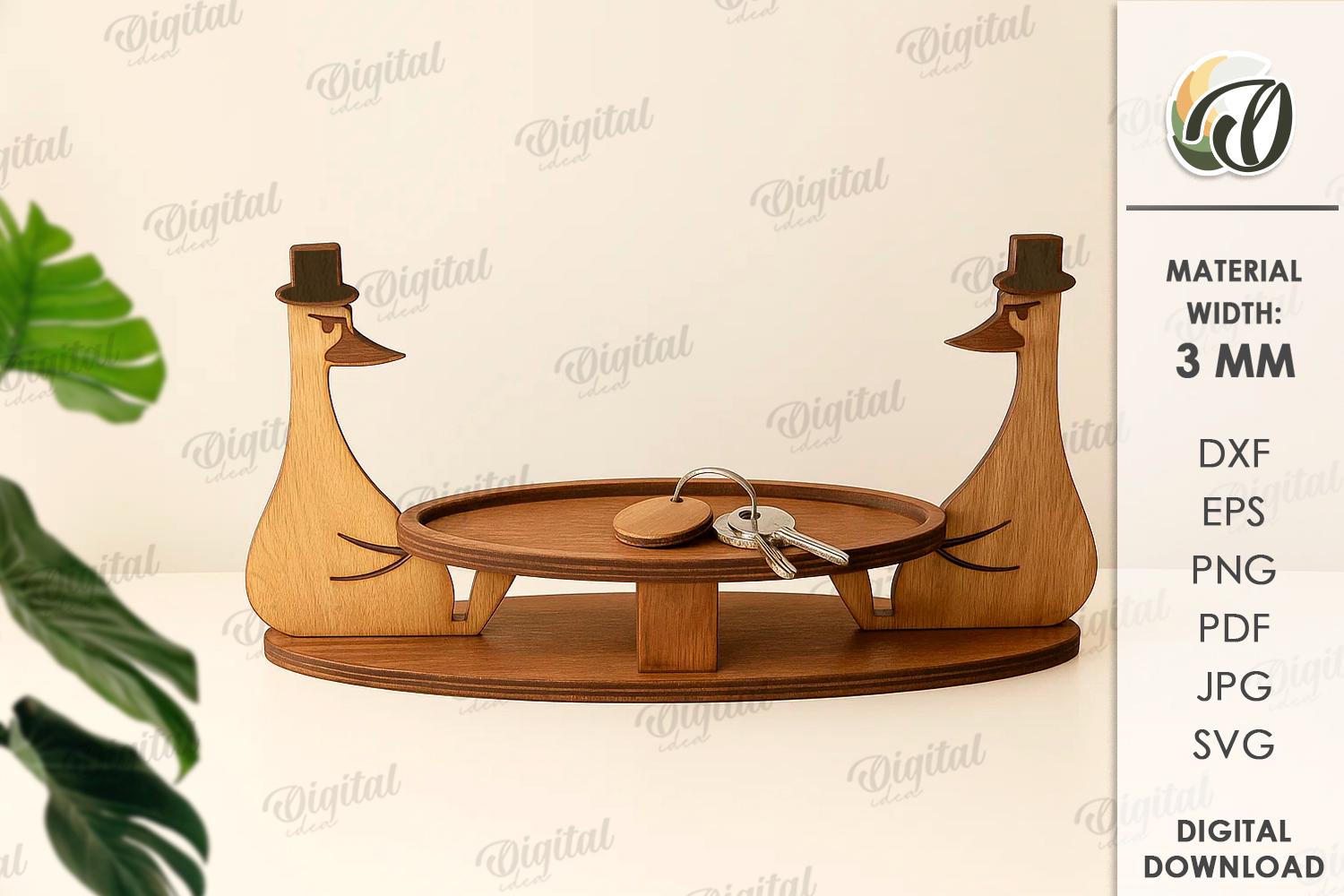 3D Animal Key Holders Bundle, Funny Animal Key Tray Laser Cut Files ...