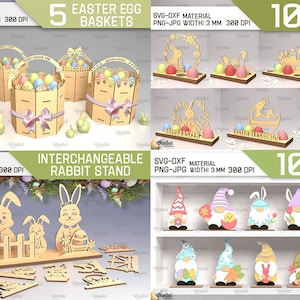 Easter Laser Cut Mega Bundle, 248 Easter Lasercut Deisgns, 3D Happy ...