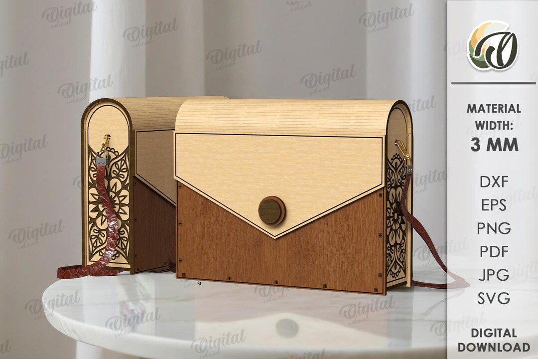 3D Clutch Bag, Purse Laser Cut, Wooden Elegant Clutch, Mandala Svg ...