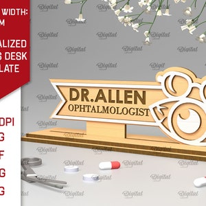 3D Doctor Desk Nameplates Bundle, Personalized Name Plate Laser Cut ...