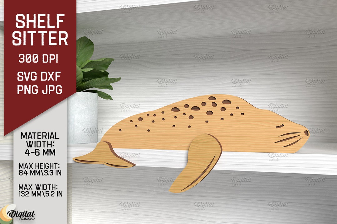 Seal Shelf Sitter, Shelf Sitter Laser Cut, 3D Sleeping Animal, Wooden ...