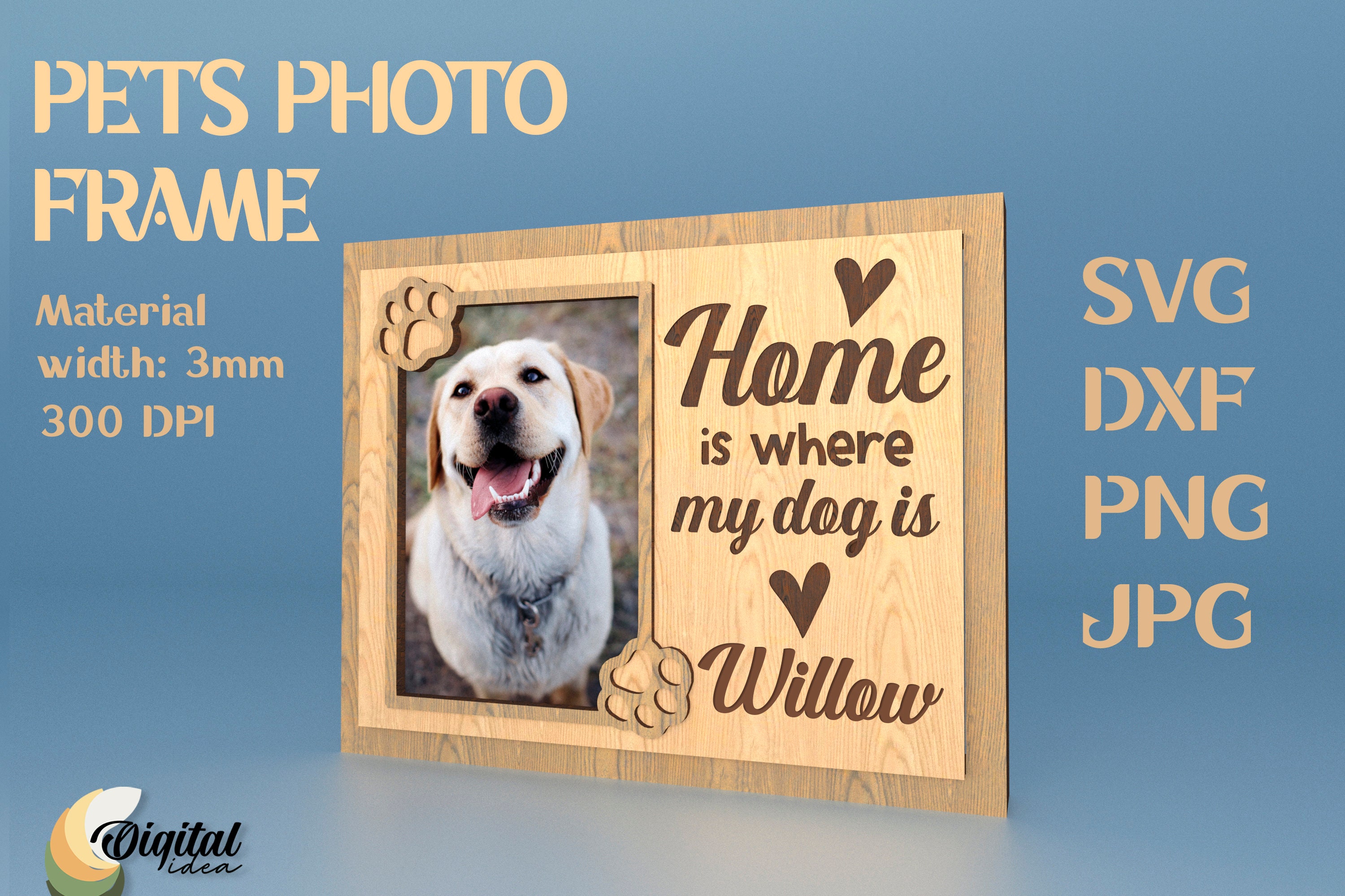 Pets Photo Frame Laser Cut Bundle, Cats and Dogs Frames Bundle, 3d ...