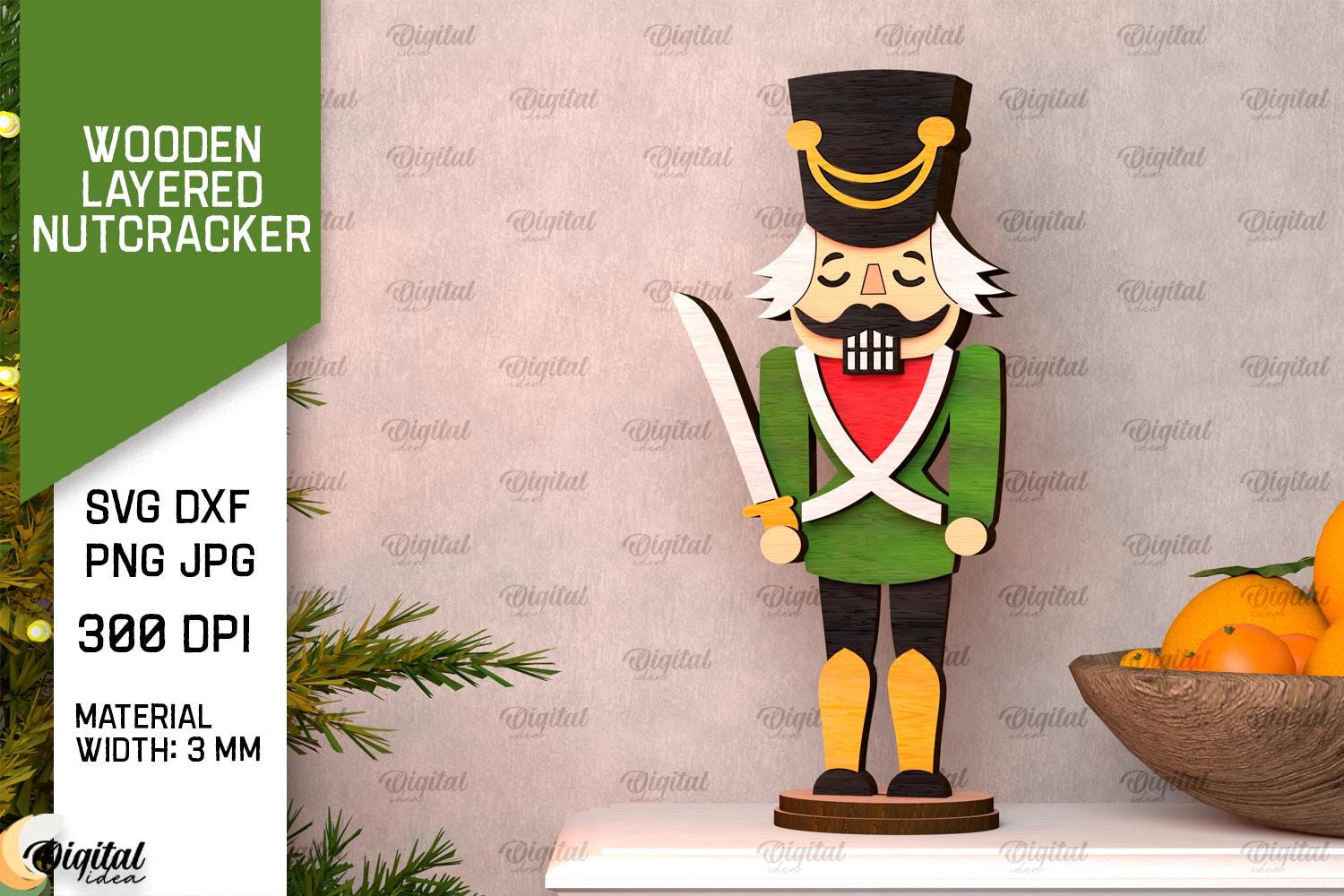 3D Wooden Layered Nutcrackers Bundle, Nutcracker Standing Decor Laser ...