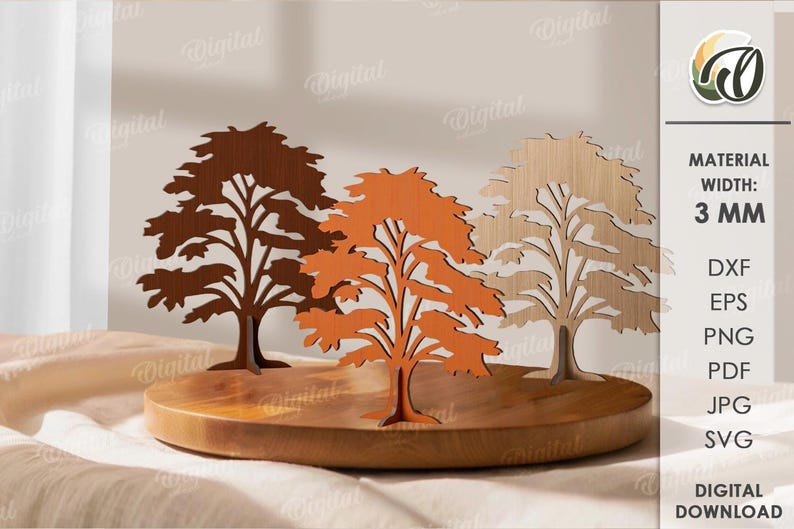 3D Fall Trees Bundle, Freestanding Tree Laser Cut, Autumn Tree Svg ...