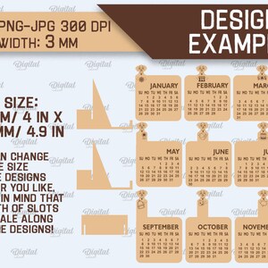 Layered Calendar With Stand Bundle, 3D Calendar Laser Cut, Cute Animal ...