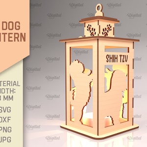 Dog Lanterns Laser Cut Bundle, 18 Dog Breeds Svg, 3D Lasercut, Tea ...