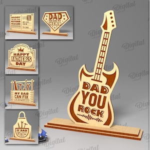 3D Father's Day Decors Bundle, Dad Stand Svg, 3D Laser Cut Home Decor ...
