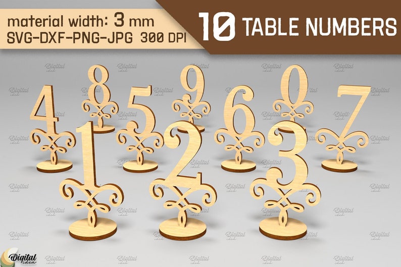 Standing Table Numbers Bundle, 3D Number Stands Laser Cut, Birthday ...