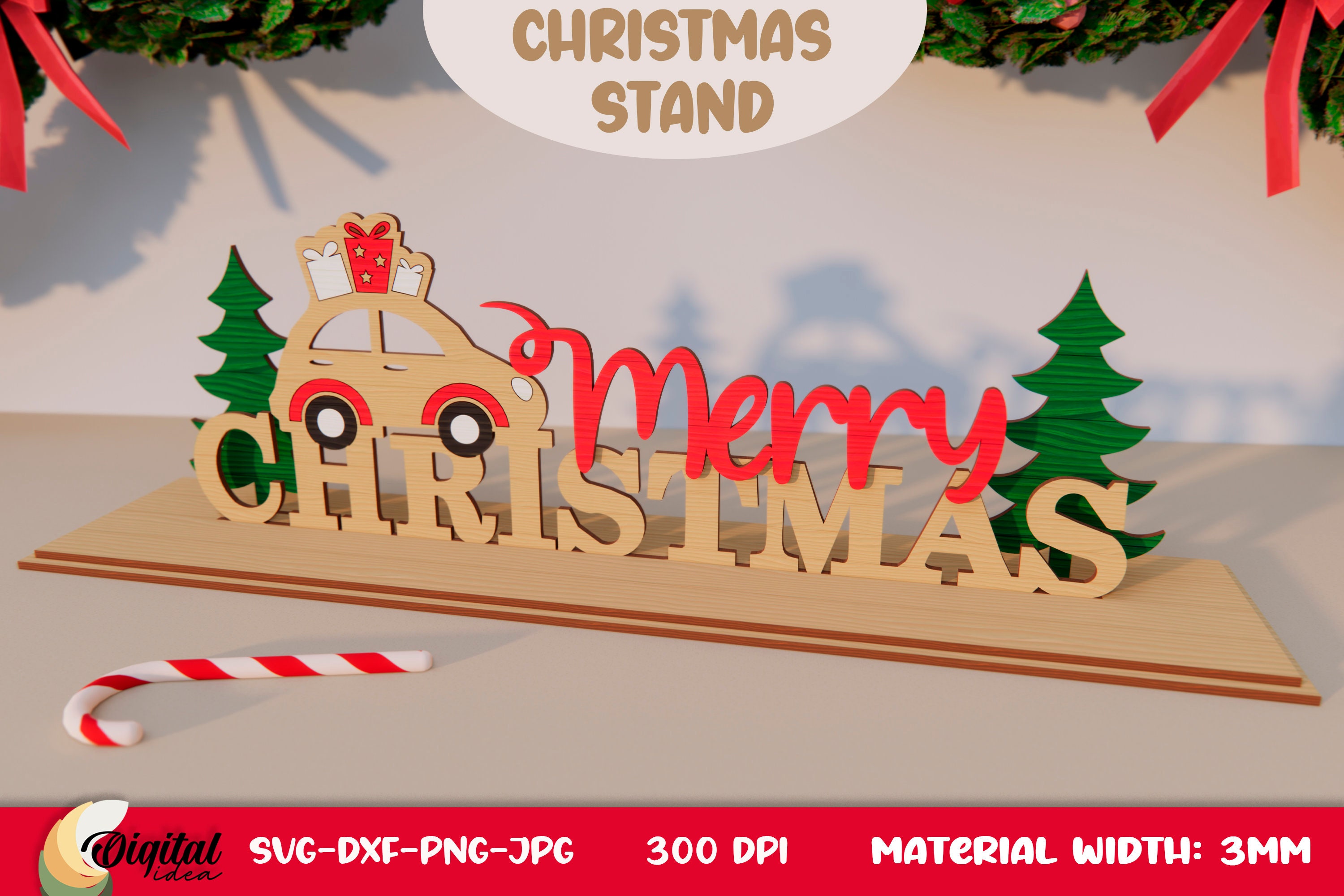 Christmas Standing Wooden Signs Bundle, Xmas Stands Laser Cut Files ...