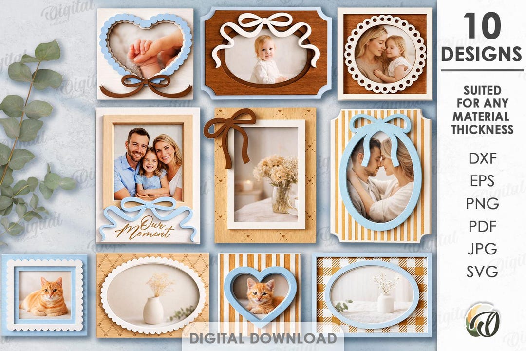 3D Coquette Photo Frames Bundle,decorative Picture Frame Laser Cut ...
