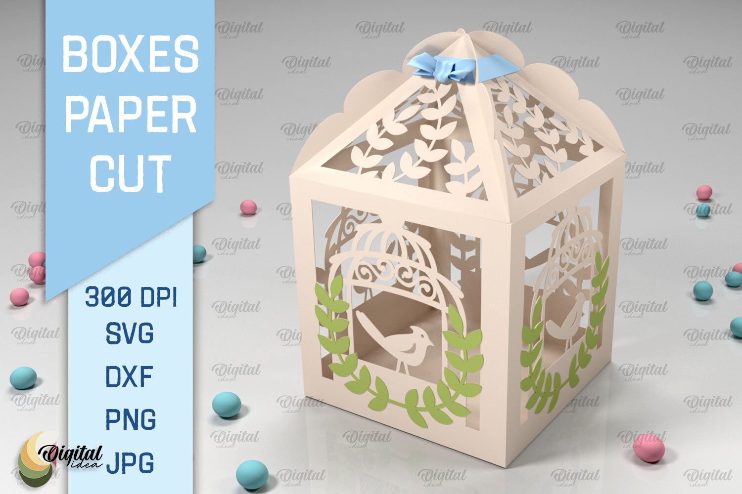 Decorative Boxes Papercut Bundle, Box Template, 3D Paper Cut SVG, Candy ...