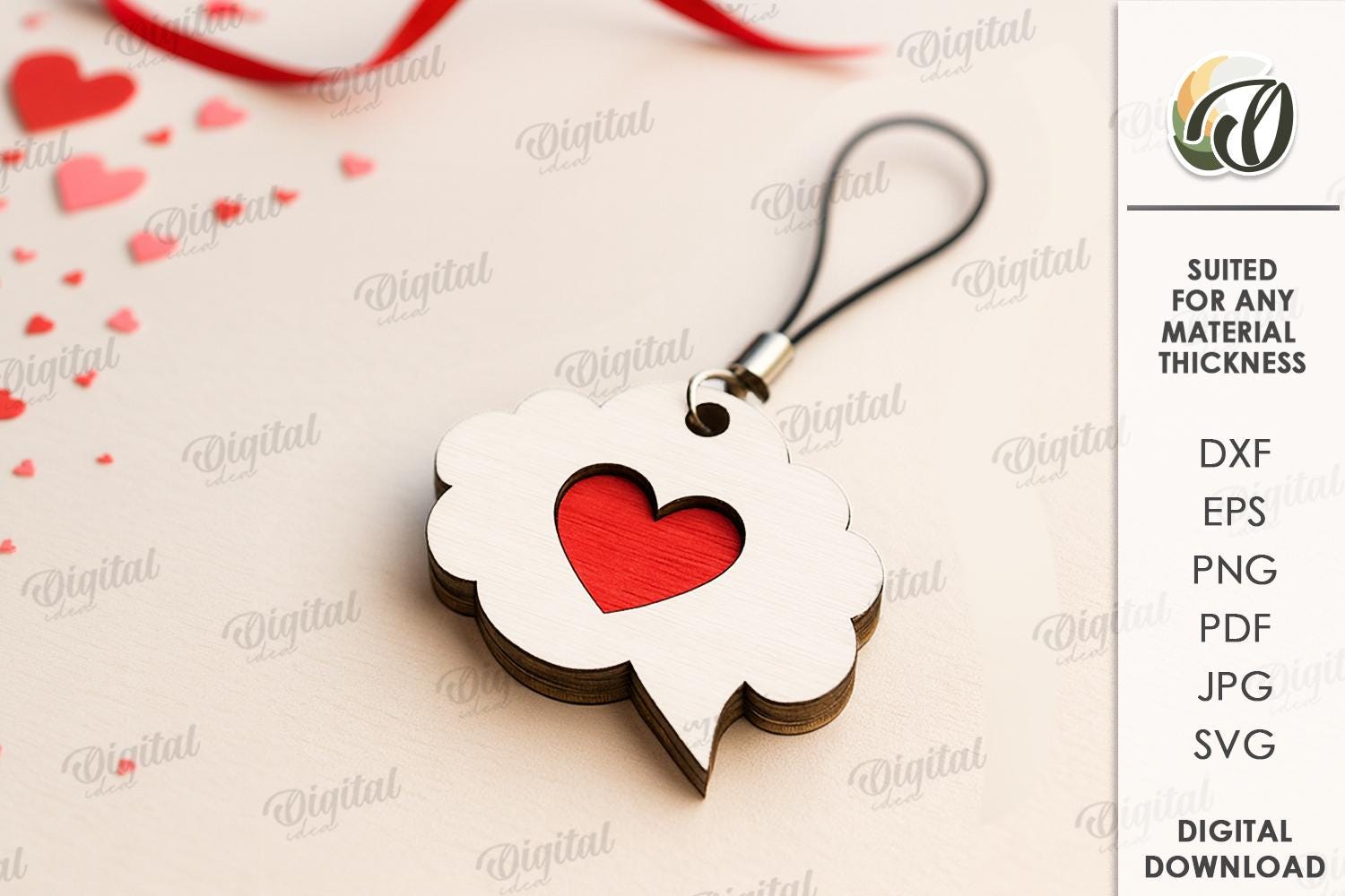 3D Valentine's Day Keychains Bundle, Minimalist Valentine Key Chain ...