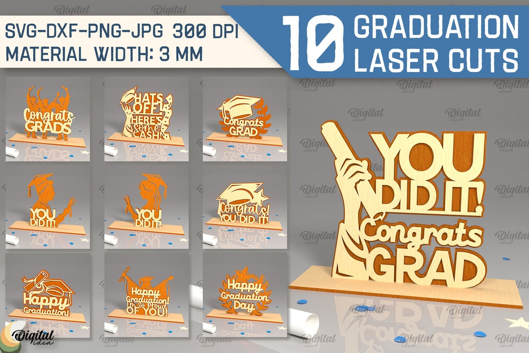 3D Graduation Stands Bundle, Free Standing Decor Laser Cut, Graduation ...