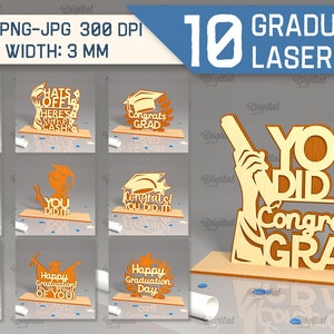 3D Graduation Stands Bundle, Free Standing Decor Laser Cut, Graduation ...