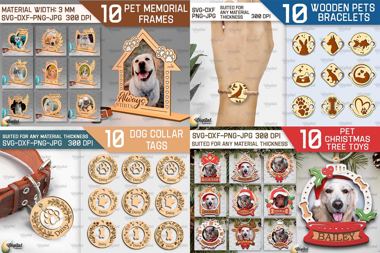 3D Pets Laser Cut Mega Bundle, 224 Pet Lasercut Designs, Pet Memorial ...