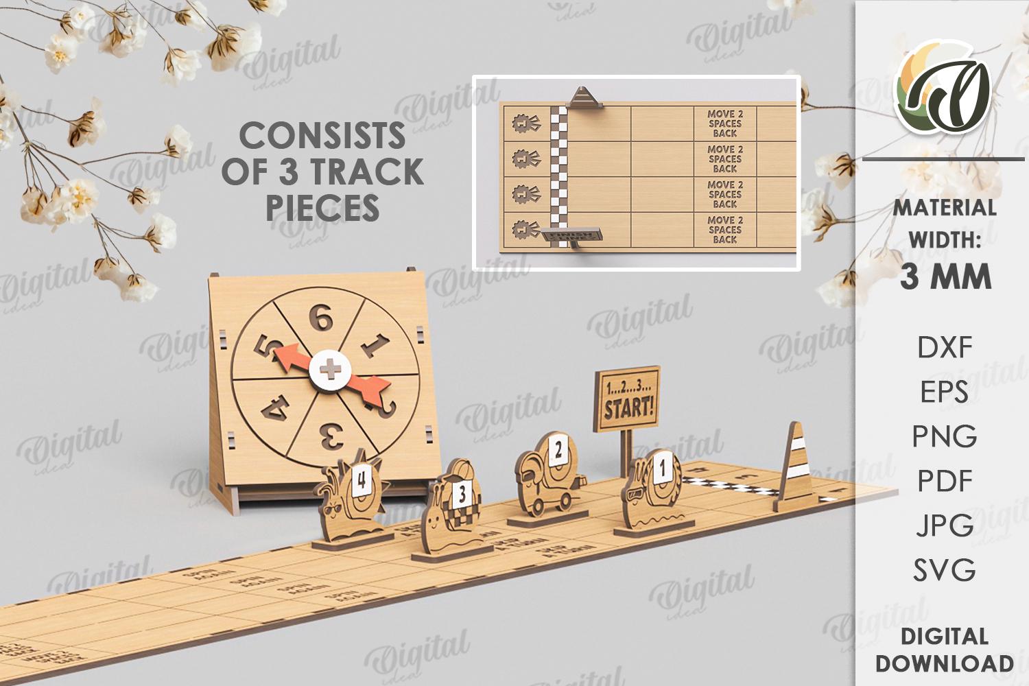 3D Kids Racing Games Bundle, Race Game Laser Cut, Childrens Board Game ...