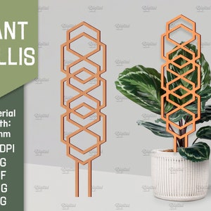 Plant Trellis Laser Cut Bundle, Flower Stakes Svg, Plant Marker Svg, Garden Stake, Wooden Plant ...