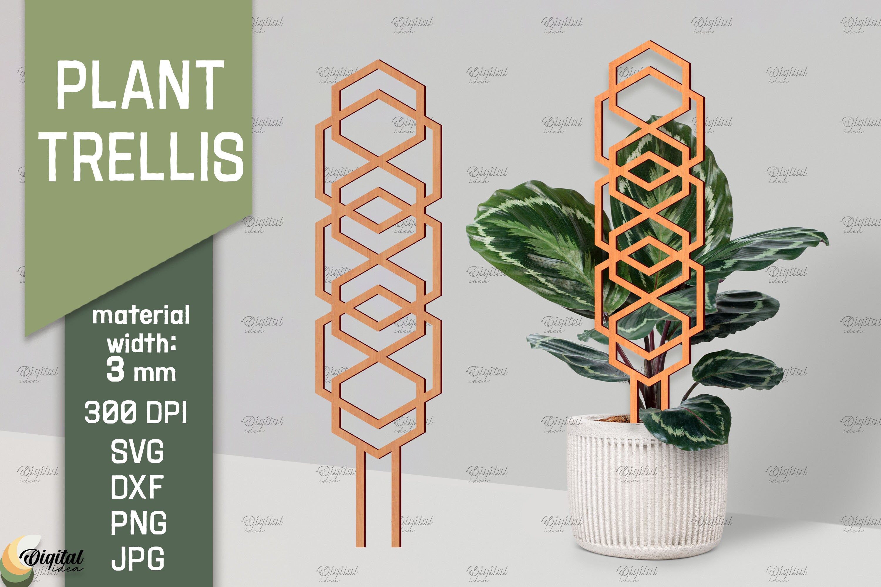 Plant Trellis Laser Cut Bundle, Flower Stakes Svg, Plant Marker Svg ...