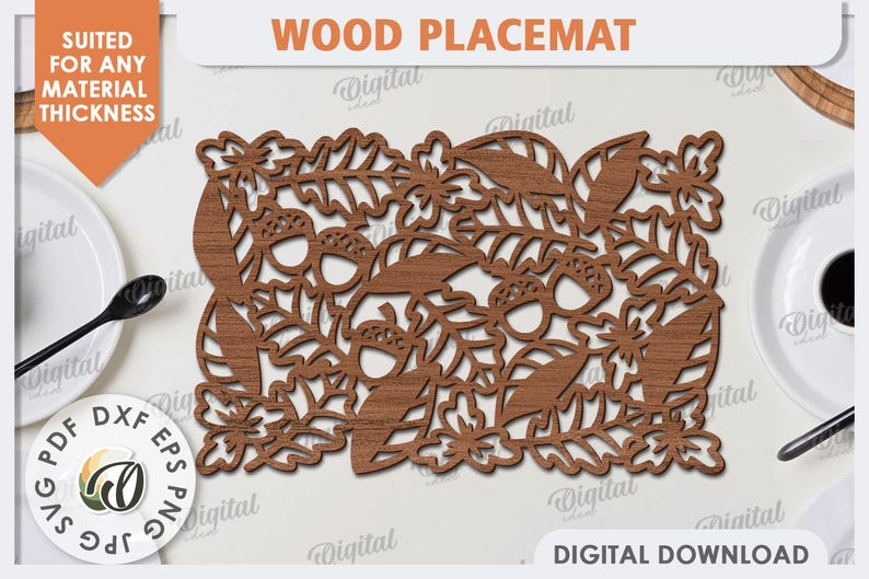 Wooden Placemats Bundle, Decorative Table Mat Laser Cut, Kitchen Decor ...