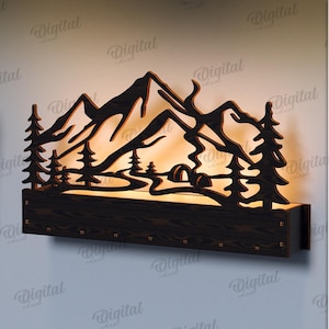 3D Led Wall Art Bundle, Nature Scene Lightbox Laser Cut, Wooden Led ...