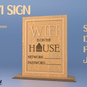 Wifi Sign Lasercut, 3D Wifi Password Tabletop Stand, Personalized Wifi ...