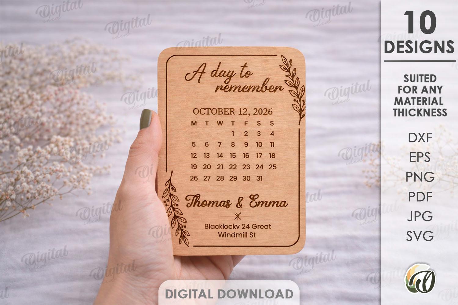 Wedding Save the Date Cards Bundle, Wedding Invite Laser Cut Files ...