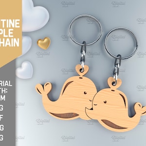 Valentine's Day Couple Keychains Bundle, Matching Keychains Lasercut ...