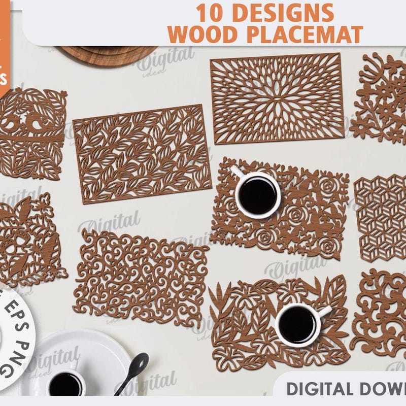 Laser Cut Wood Table Mat - Etsy