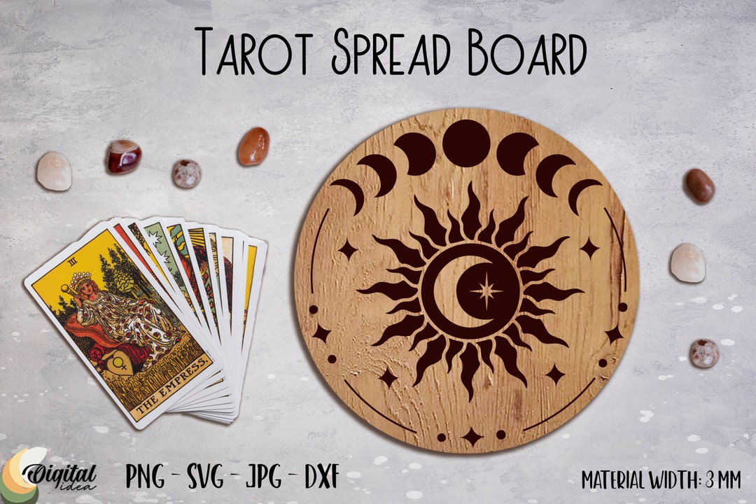 Tarot Lasercut Board SVG, Tarot Spread Board, Halloween Laser Cut ...
