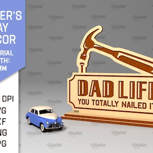 3D Father's Day Decors Bundle, Dad Stand Svg, 3D Laser Cut Home Decor ...