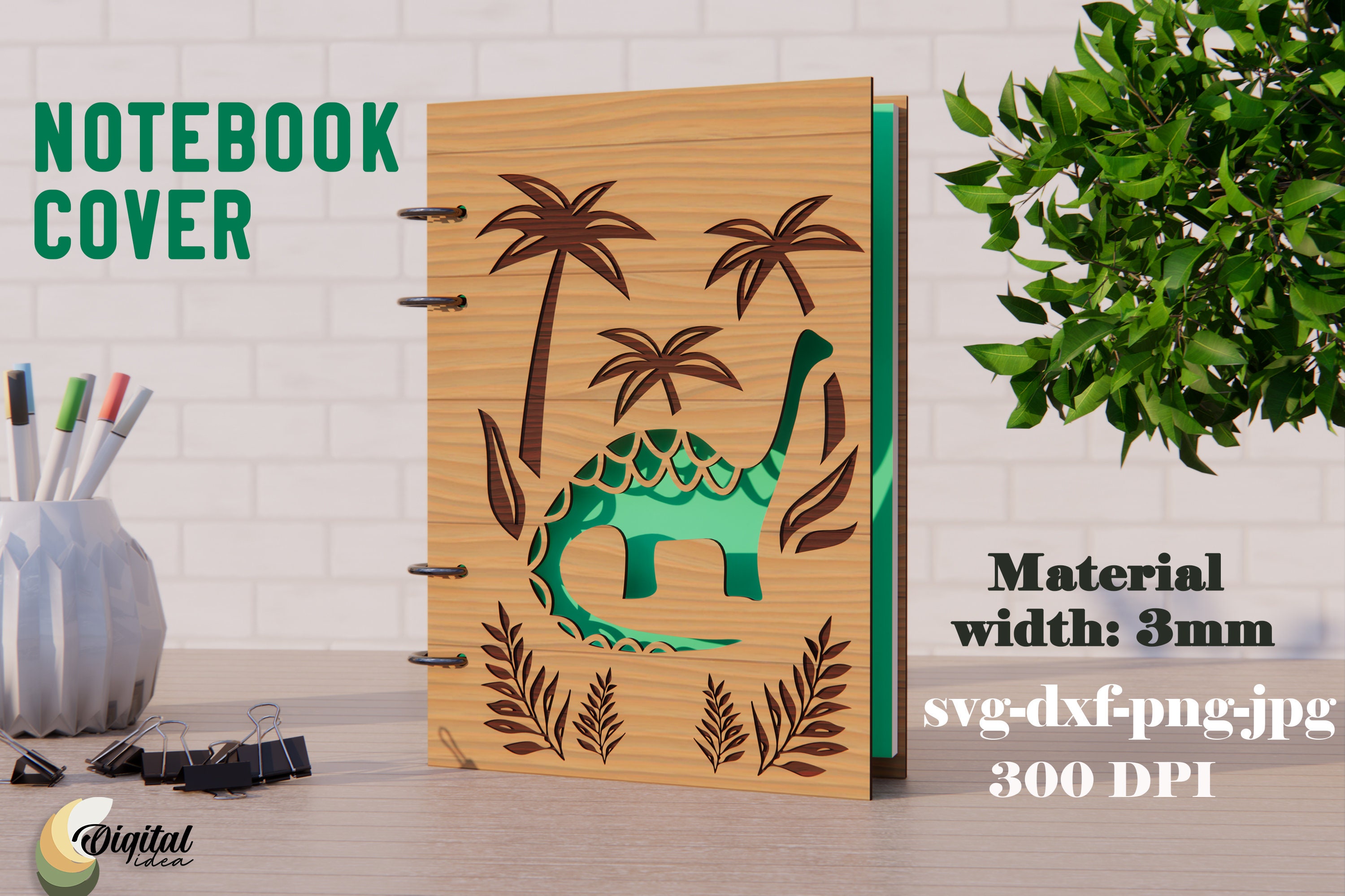 Notebook Covers Bundle SVG, 3D Notebook Binder, 4 Ring Binder Lasercut ...