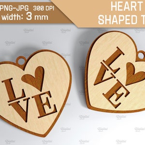 Heart Shaped Gift Tags Bundle, 3D Valentine's Day Heart Tag Svg ...