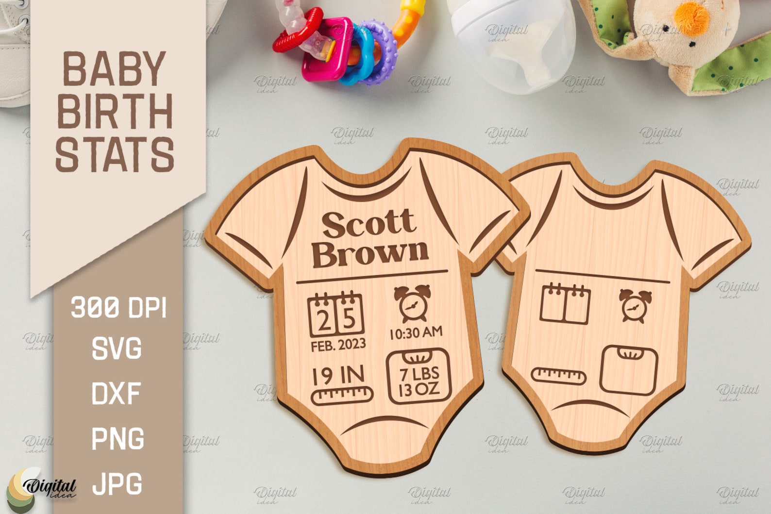 Custom Baby Birth Stats Laser Cut Bundle, 3D Layered Newborn Chart, New ...