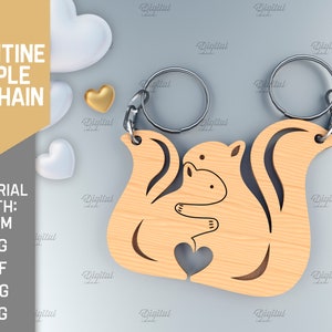Valentine's Day Couple Keychains Bundle, Matching Keychains Lasercut ...