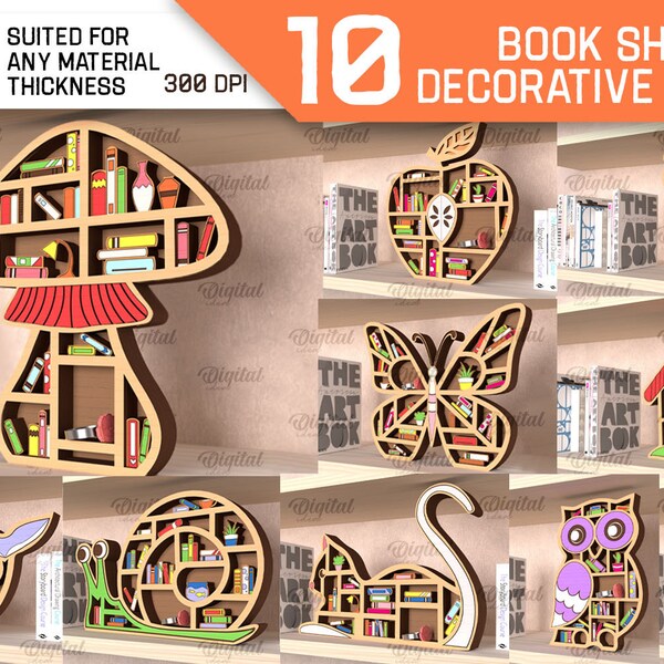 Book Shelf Sitter Svg - Etsy