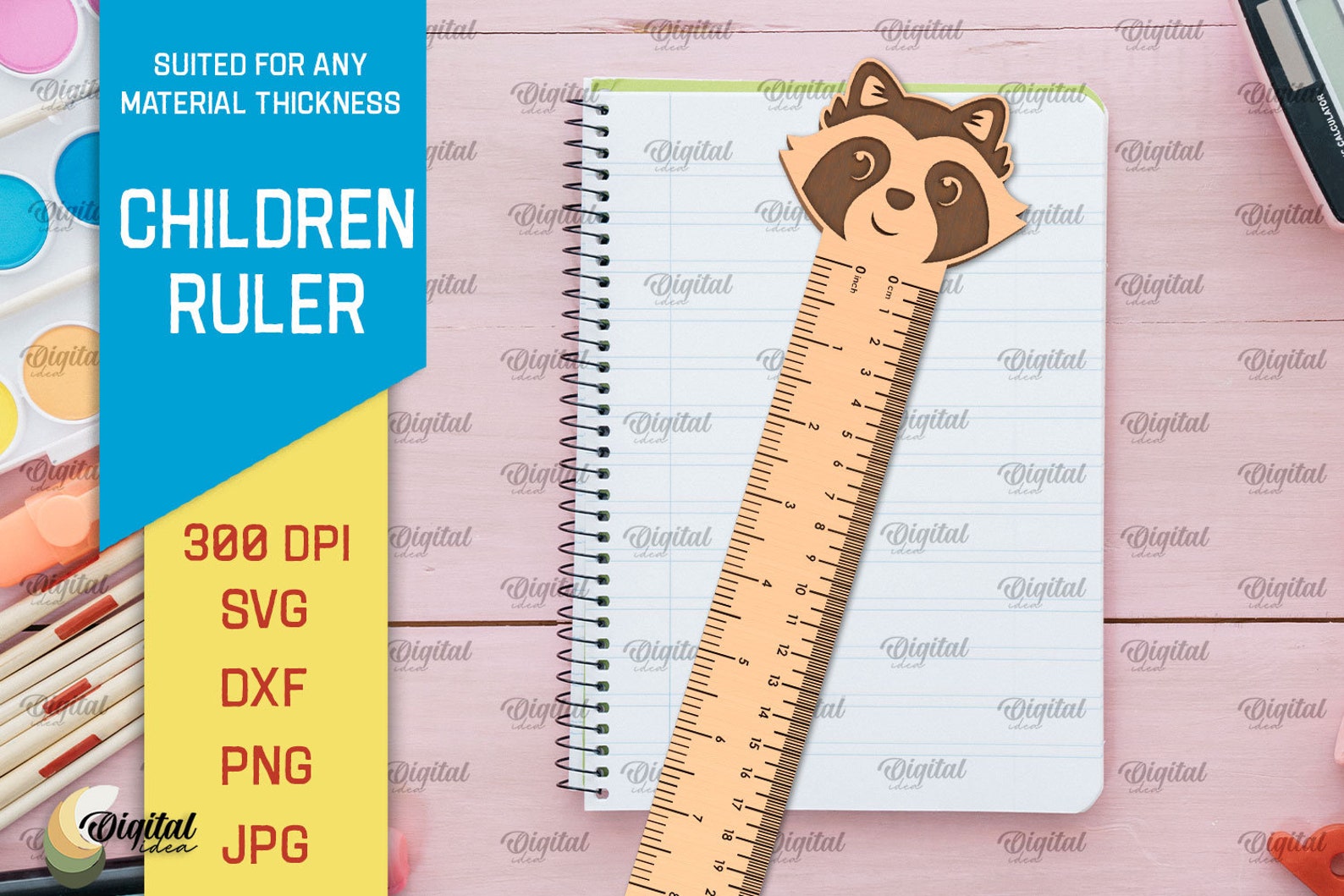 Kids Rulers Bundle, Wooden Childrens Ruler Laser Cut, Inches and ...